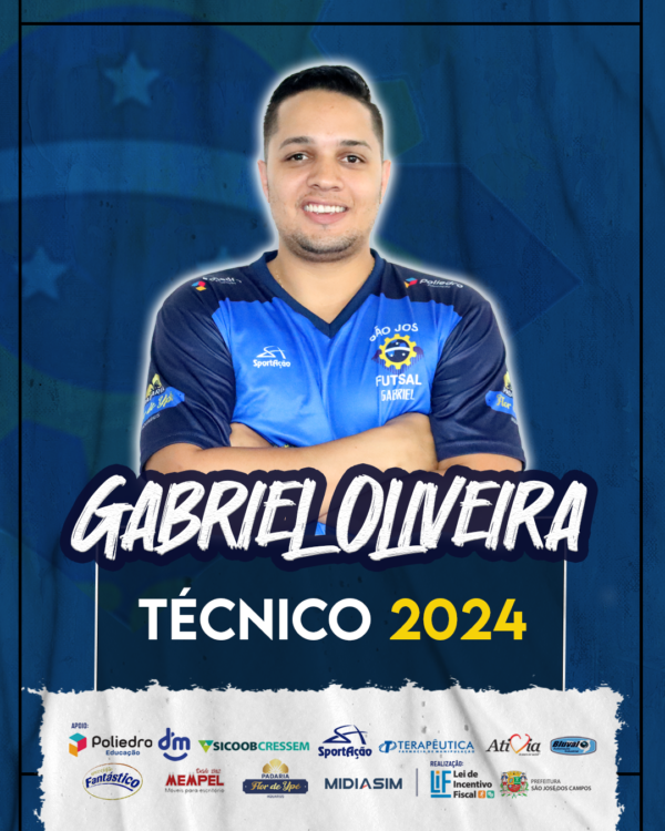 Diretoria do São José Futsal efetiva Gabriel Oliveira para o comando da equipe • São José Futsal